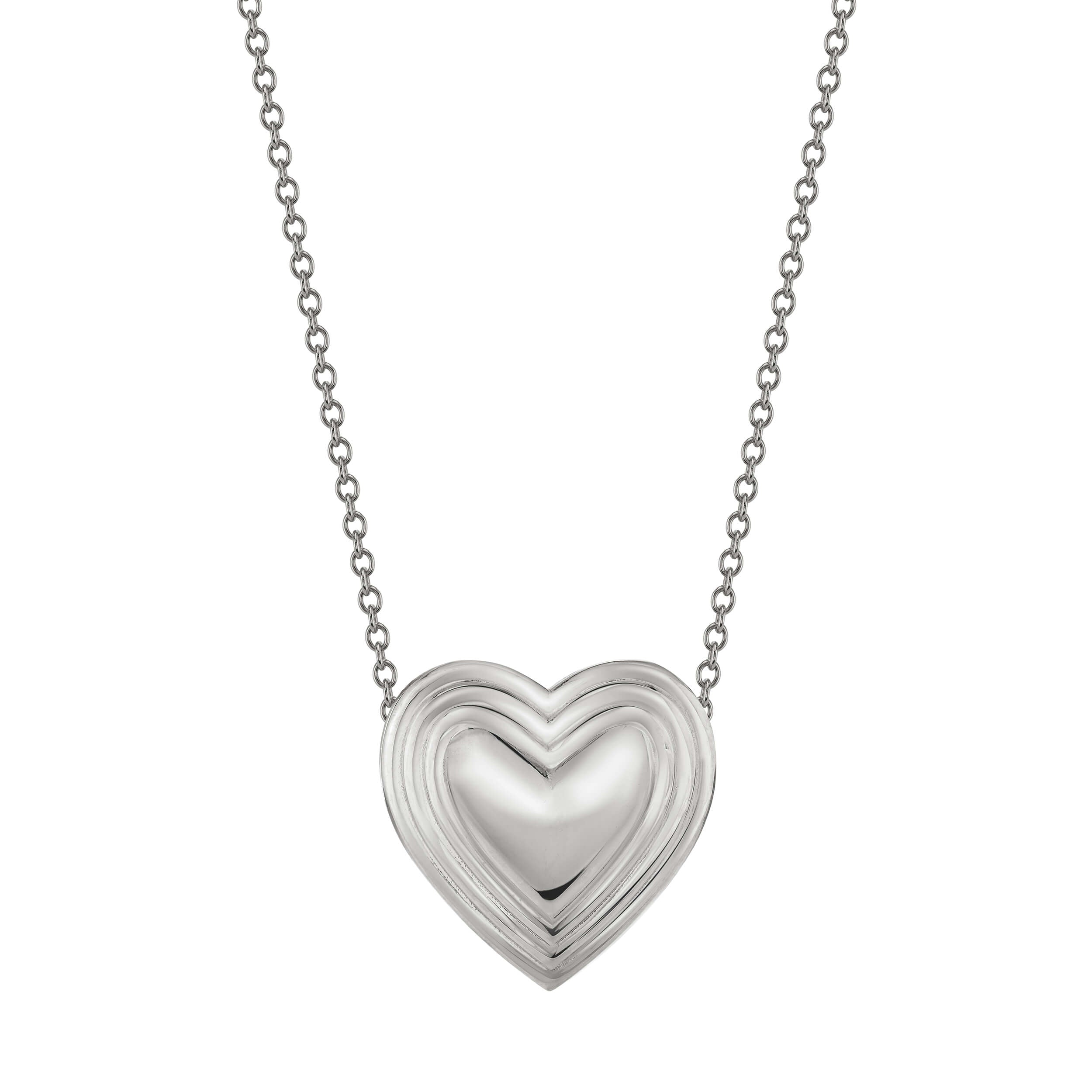 Single Grooved Heart Necklace – Sarah Hendler Single Grooved Heart Necklace – Sarah Hendler