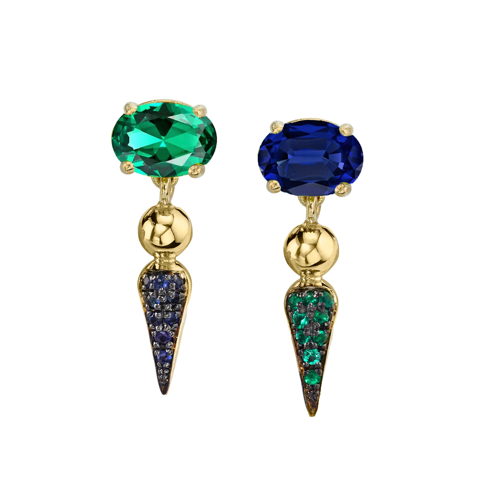 Pave Spear Tip Dangle Studs – Sarah Hendler